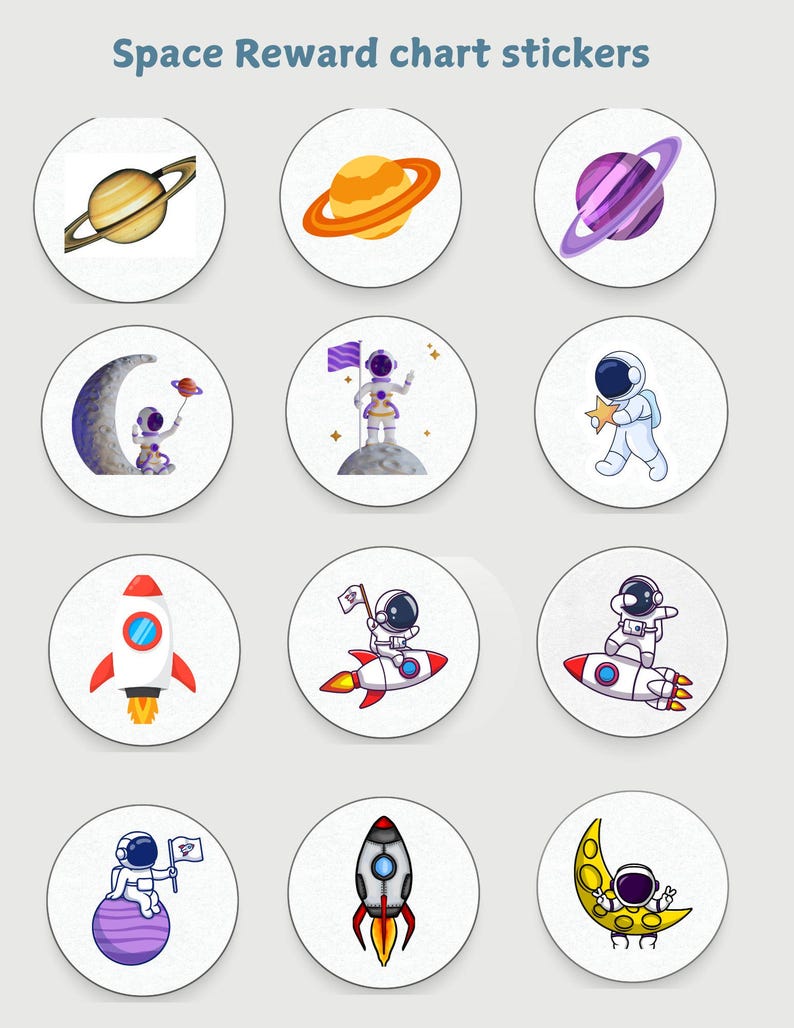 Space-themed Reward Chart for Kids – Printable Chore Tracker for ...