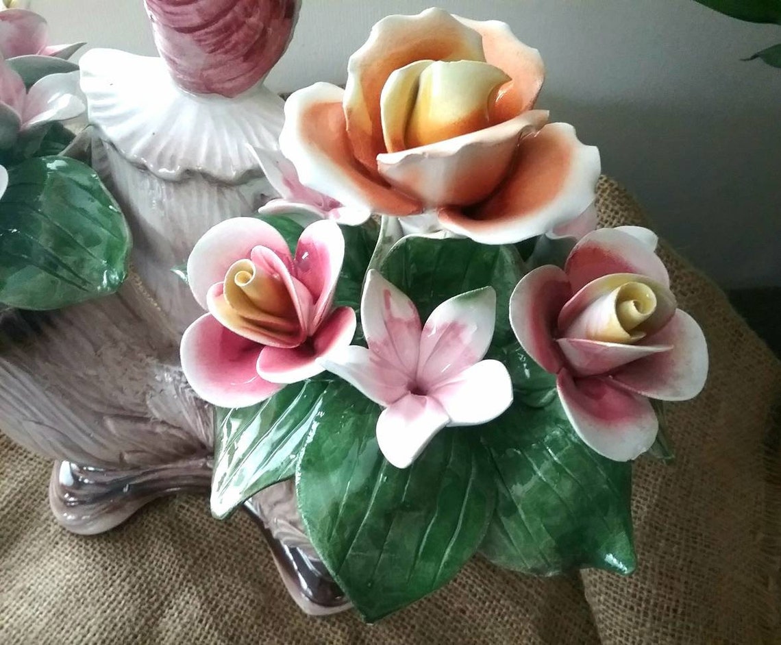 Stunning Capodimonte Floral Table Centerpiece Decor With Child | Etsy