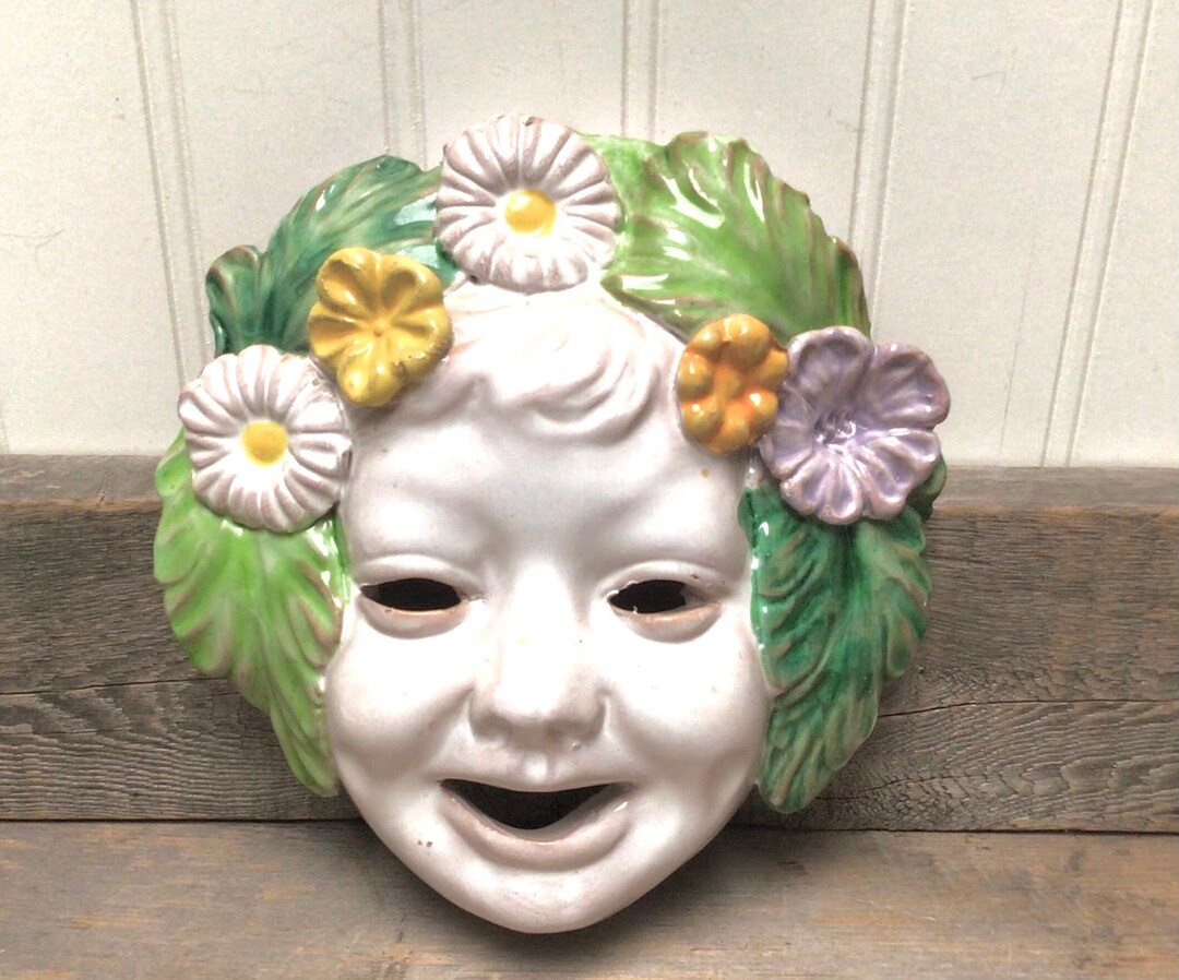 Italian Bacchus Mask Young Maiden With Daisies in Hair - Etsy