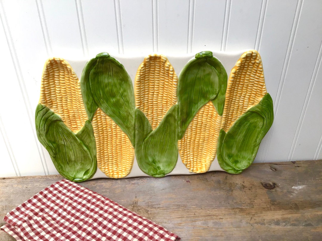 Corn Plate Divided for Five Ears of Corn Made in Portugal Alabaca Hand ...