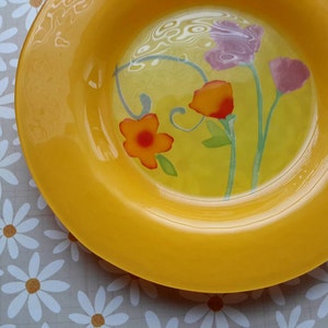 Bright Yellow Glass Plates Made in Germany Set of 5 Modern Country ...