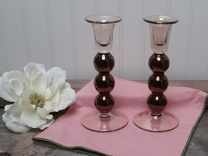 Krosno Made In Poland Hand Blown Candlesticks Vintage Glass Etsy