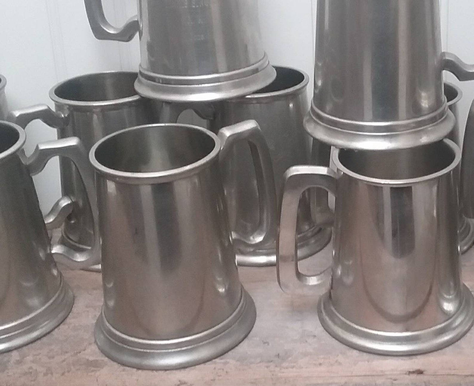 Sheffield Pewter Tankards Set of 13 Pint Mugs With Glass - Etsy