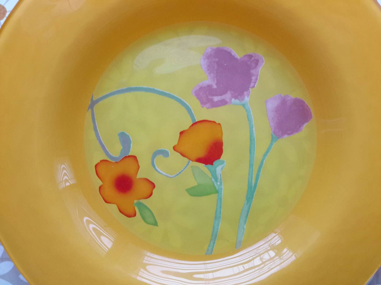 Bright Yellow Glass Plates Made in Germany Set of 5 Modern - Etsy