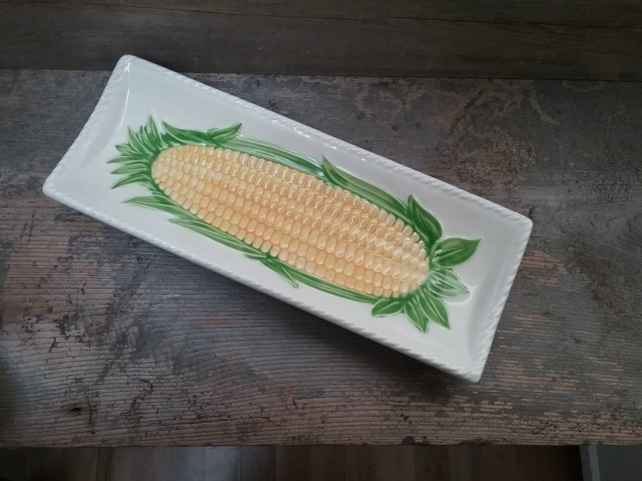 Vintage Majolica Corn Cob plates Set of four mismatched corn | Etsy