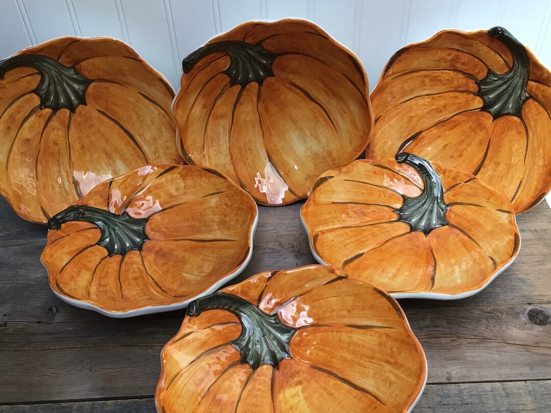 Gorgeous Pumpkin Pasta Salad Soup Bowls Made in Italy for William ...