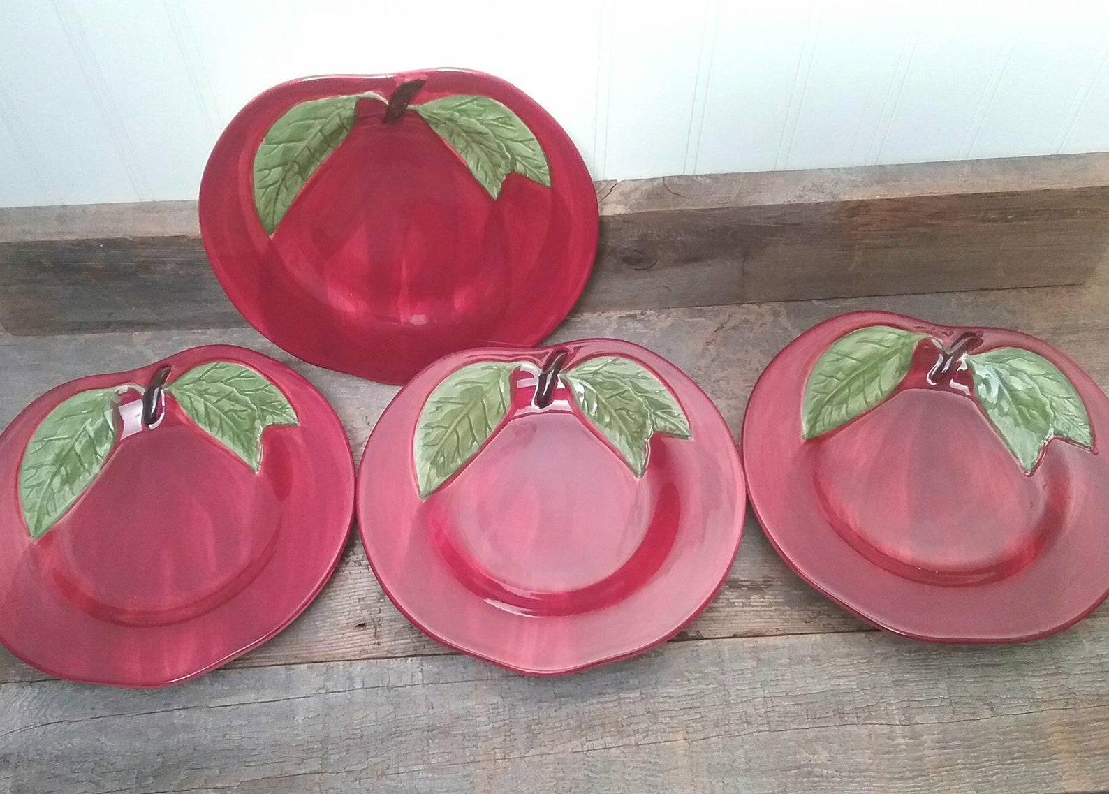Franciscan Apple Shape Plates Set of 4 Rare Apple Red Apple | Etsy