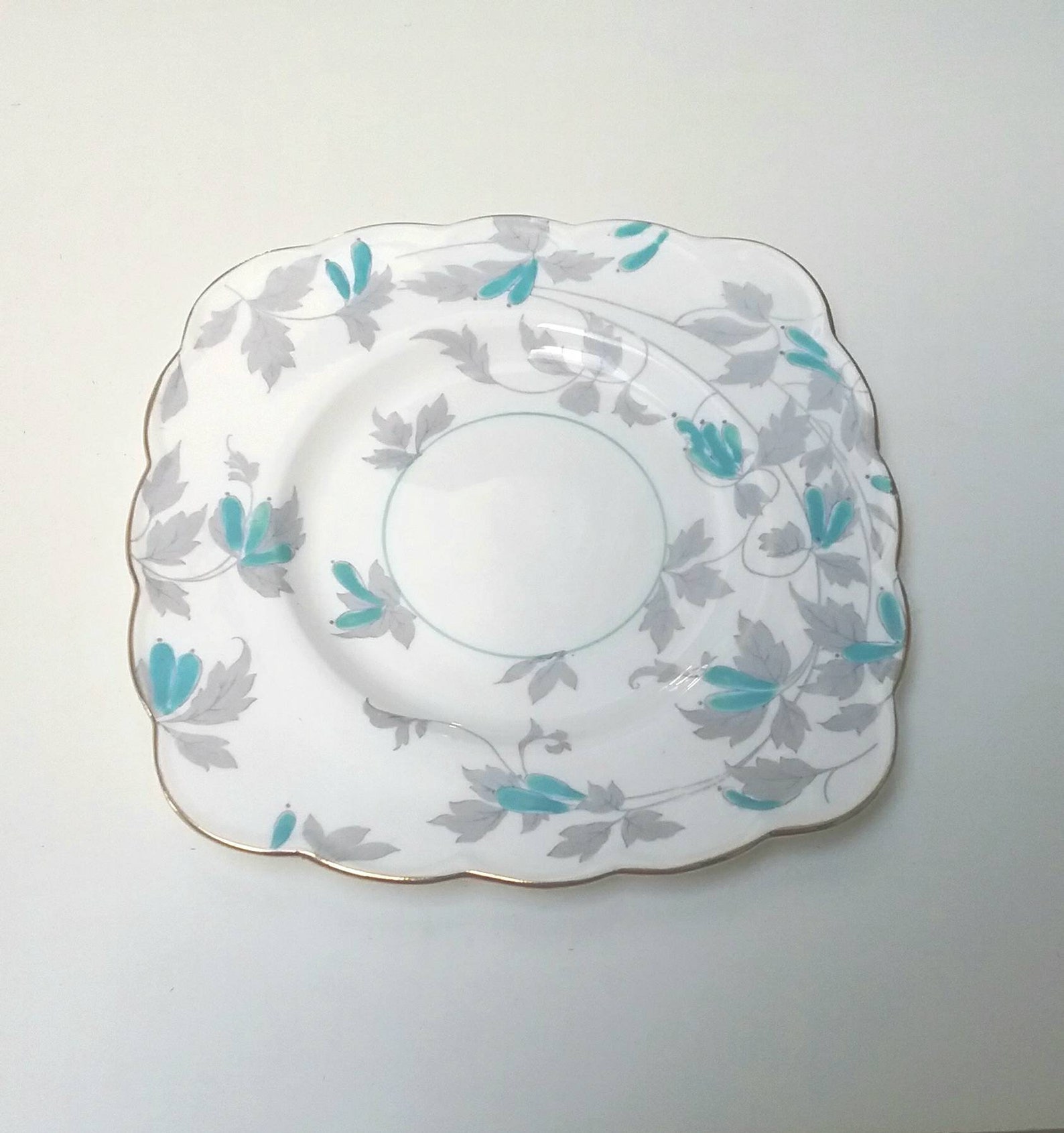 Royal Grafton Ashley Pattern Tea Set in Turquoise Grey and | Etsy