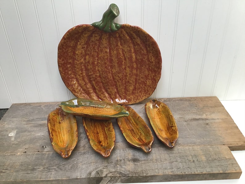 Tennessee Clayworks Smaller 7 Redware pumpkin pottery plate | Etsy