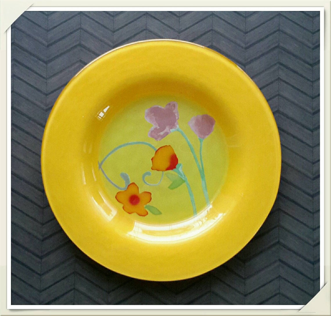 Bright Yellow Glass Plates Made in Germany Set of 5 Modern - Etsy