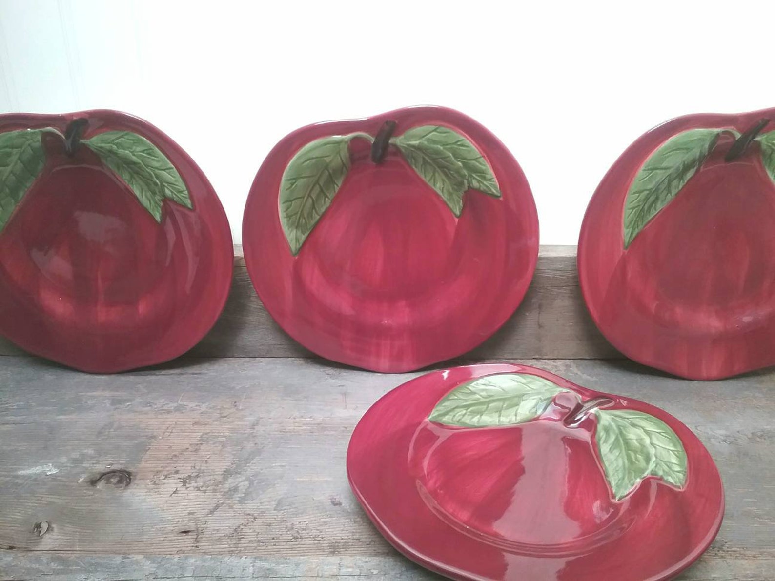 Franciscan Apple Shape Plates Set of 4 Rare Apple Red Apple | Etsy