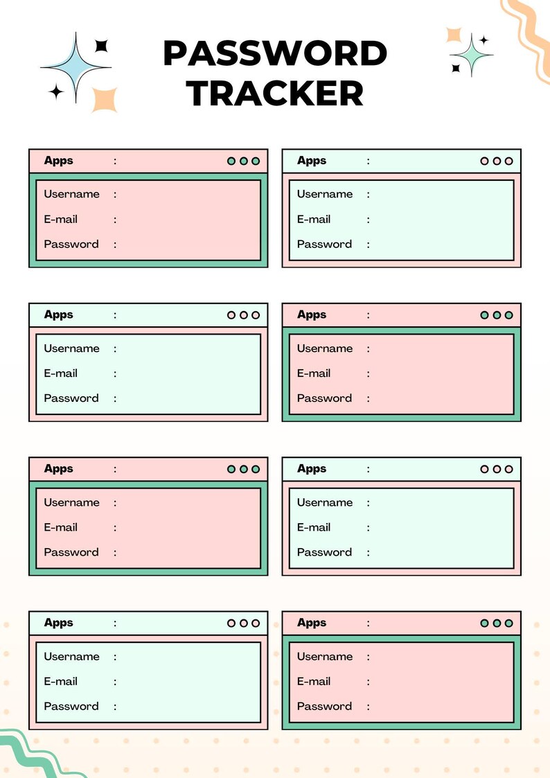 Password Tracker - Etsy