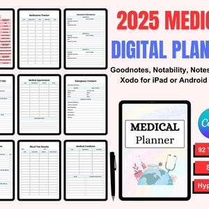 Digital Medical Planner Template | Healthcare Planner | Health Planner ...