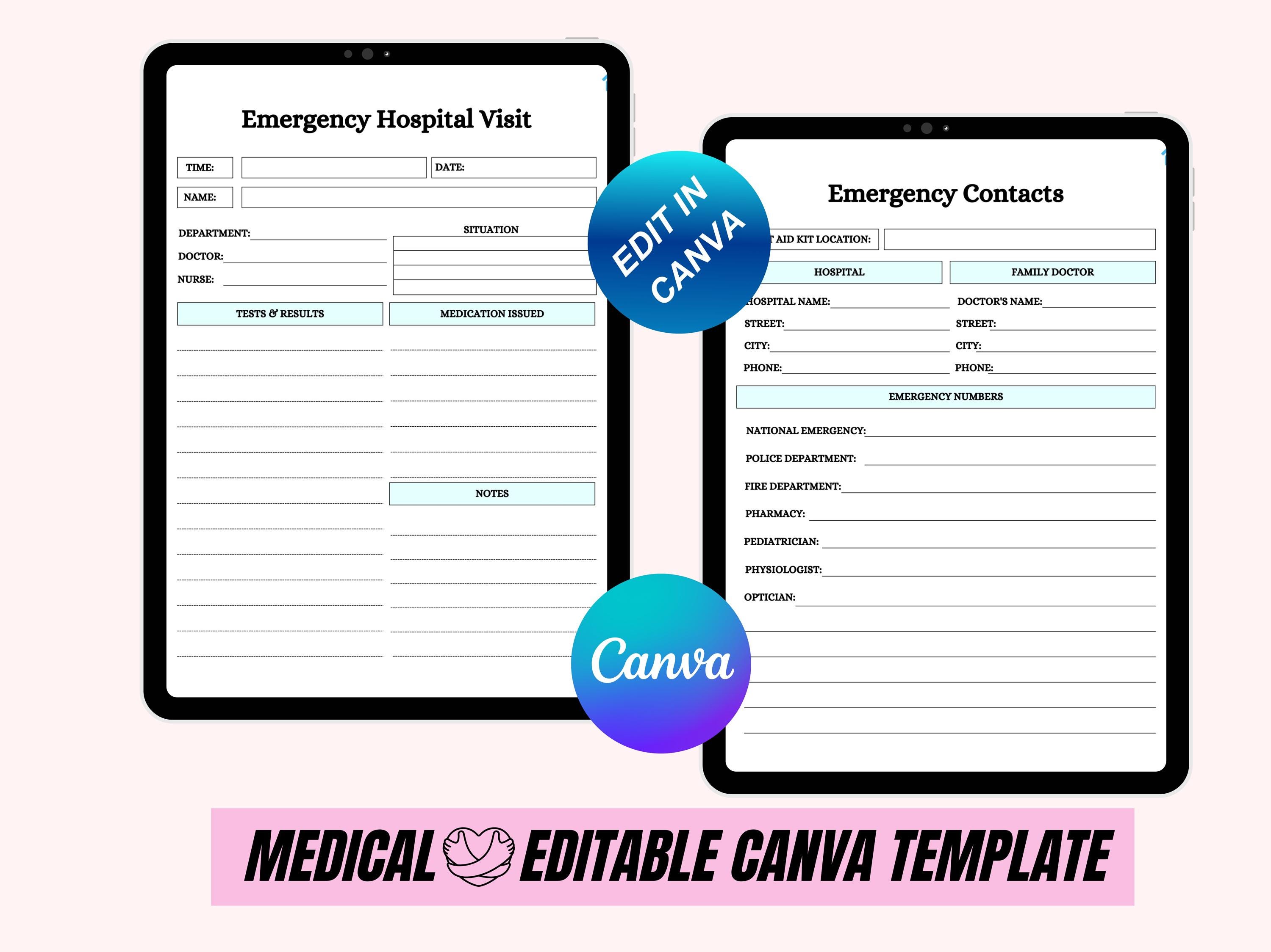Digital Medical Planner Template | Healthcare Planner | Health Planner ...