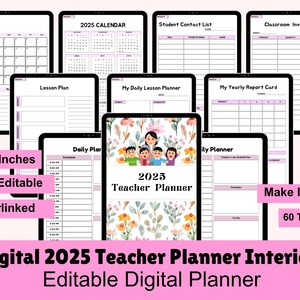 2025 Teacher Planner for Canva Template 2025 Dated Digital Teacher ...