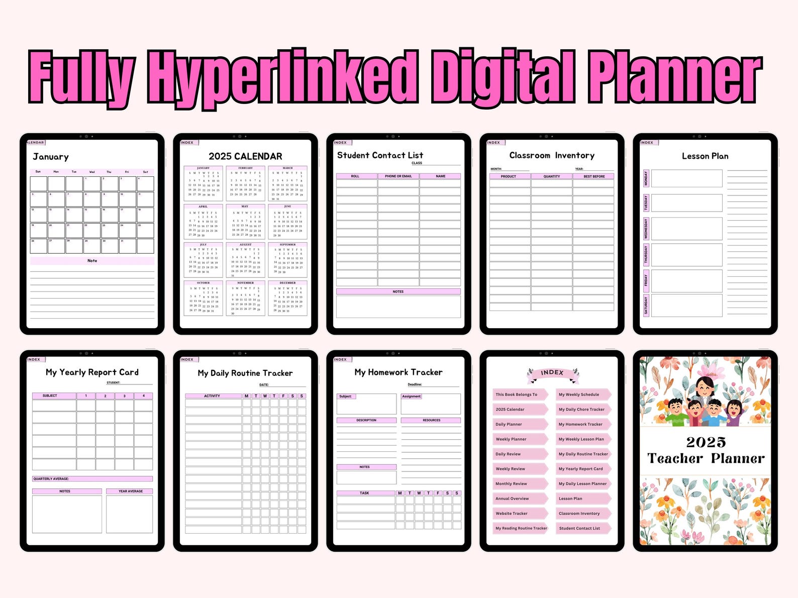 2025 Teacher Planner for Canva Template 2025 Dated Digital Teacher ...