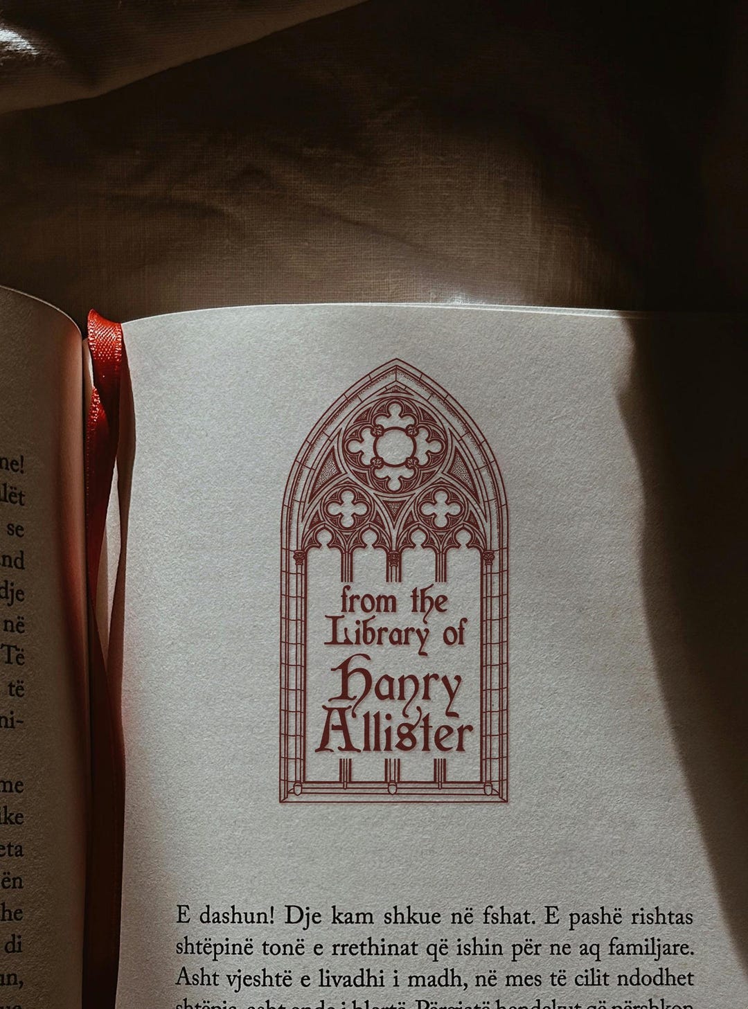 Medieval Window Personalized Book Stamp BookLover Gift Gothic Ex Libris ...