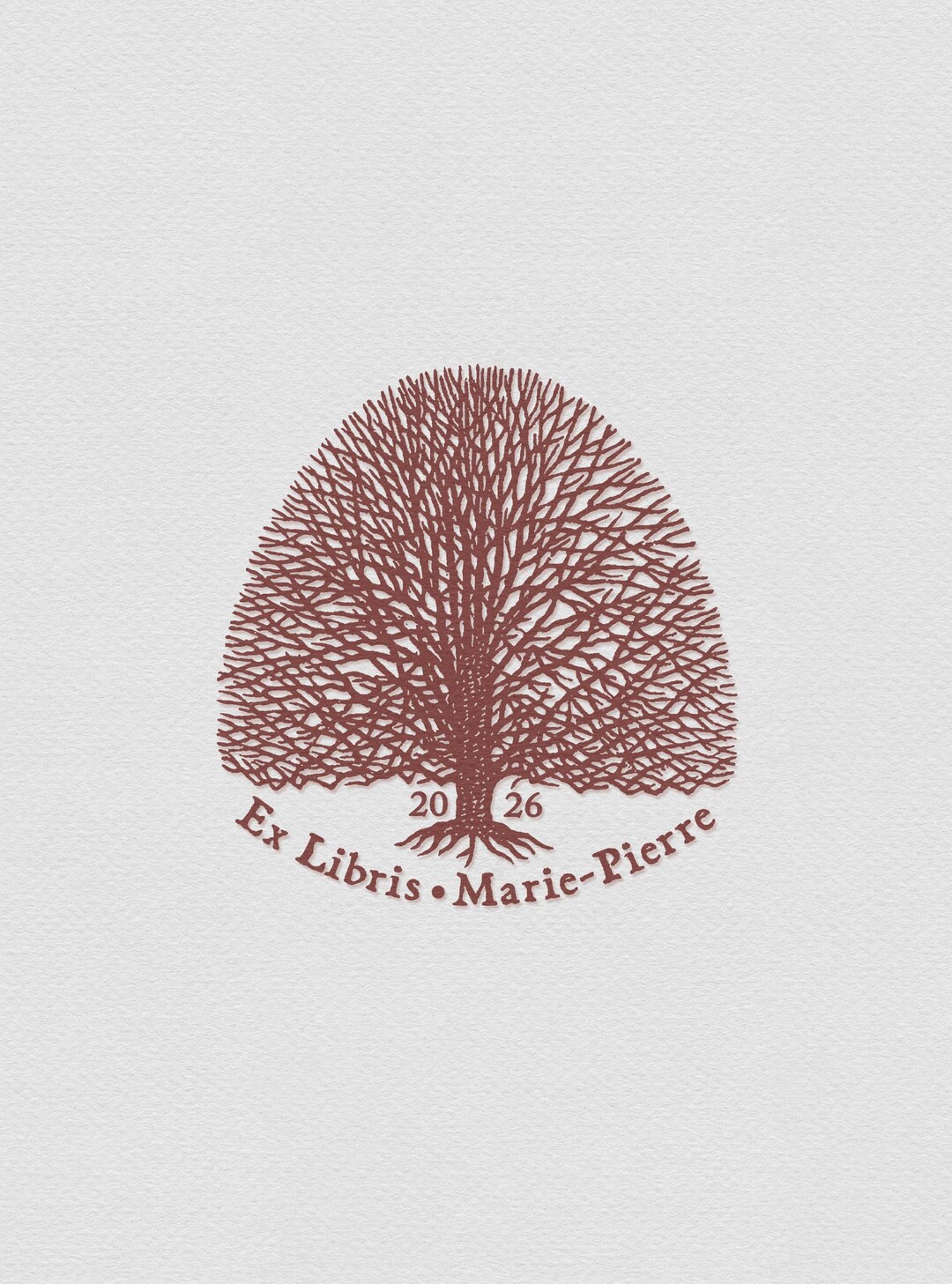 Personalized Tree Book Stamp BookLover Gift for Man Ex Libris Bookplate ...
