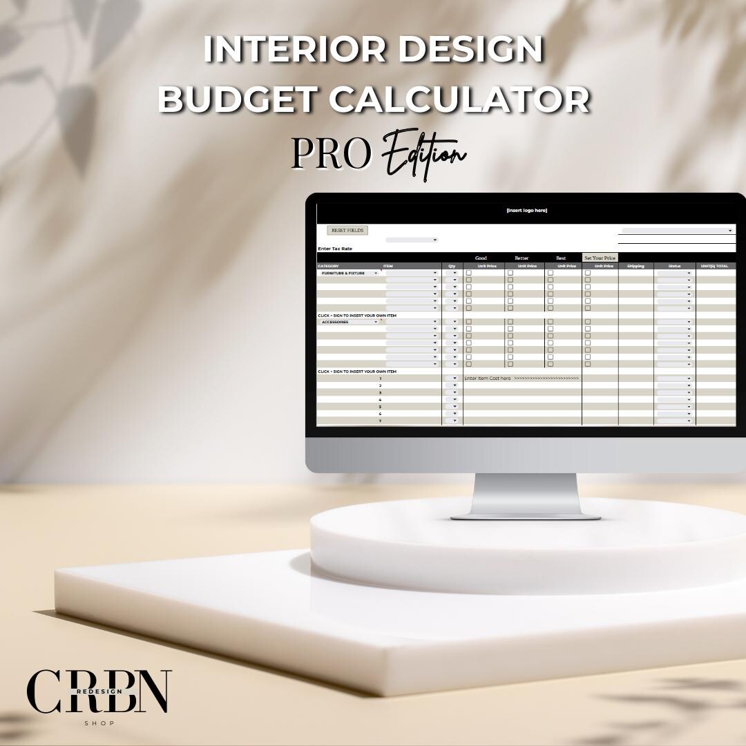 Budget Calculator- Pro Edition - Interior Design Budget Calculator ...