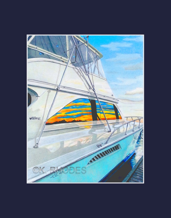 Viking Sportfisher at Sunset Wrightsville Beach Marina - Etsy
