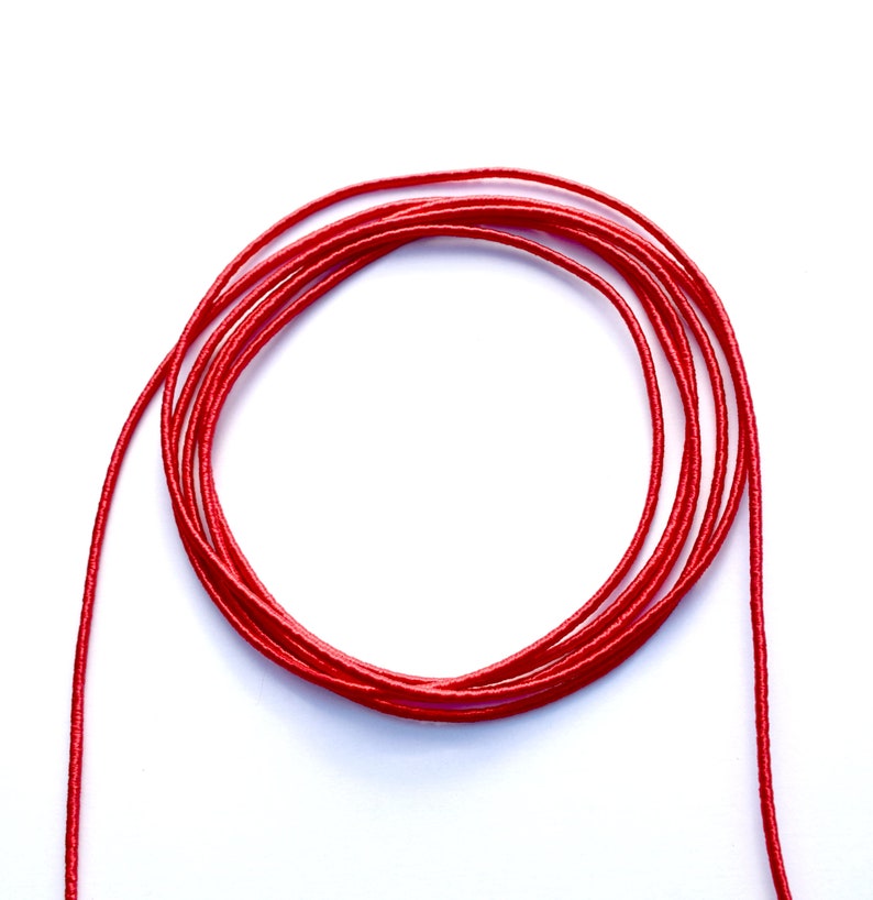 Fine Wrapped Silk Cord 1.5mm Red Satin Cord Red Silk Rope | Etsy