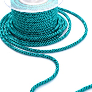 5mm Teal Silk Cord Teal Twisted Cord 5mm Colored Rope Teal - Etsy