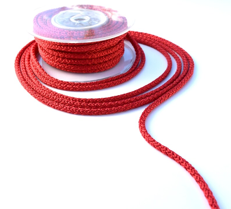 5mm Red Cord Red Round Rope Red Satin Cord Acetino 1m | Etsy