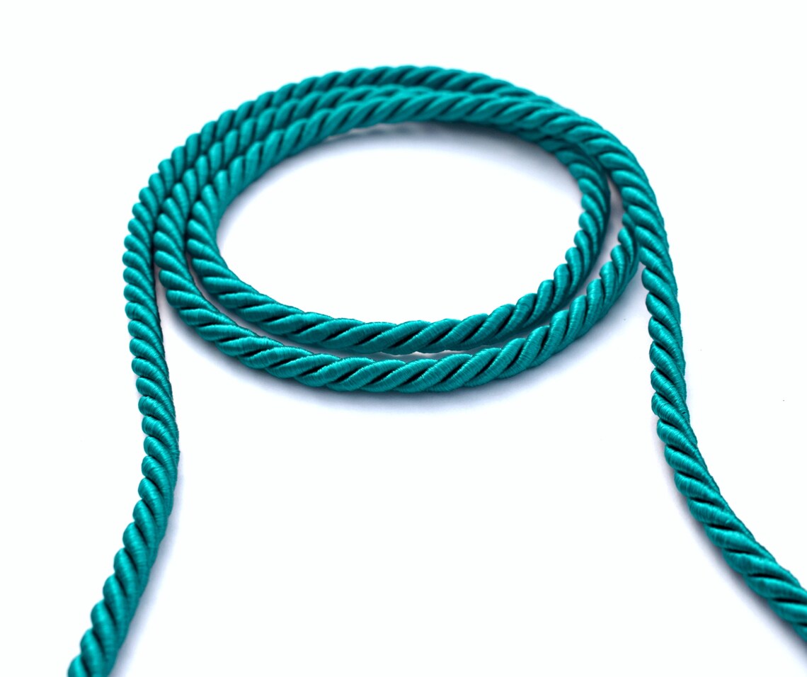 5mm Teal Silk Cord Teal Twisted Cord 5mm Colored Rope Teal - Etsy