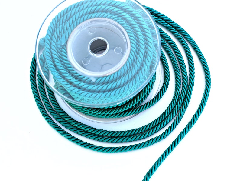 5mm Teal Silk Cord Teal Twisted Cord 5mm Colored Rope Teal - Etsy