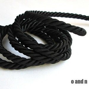 Twisted Silk Cord, 5mm, Black Satin Rope, 1 Meter - Etsy
