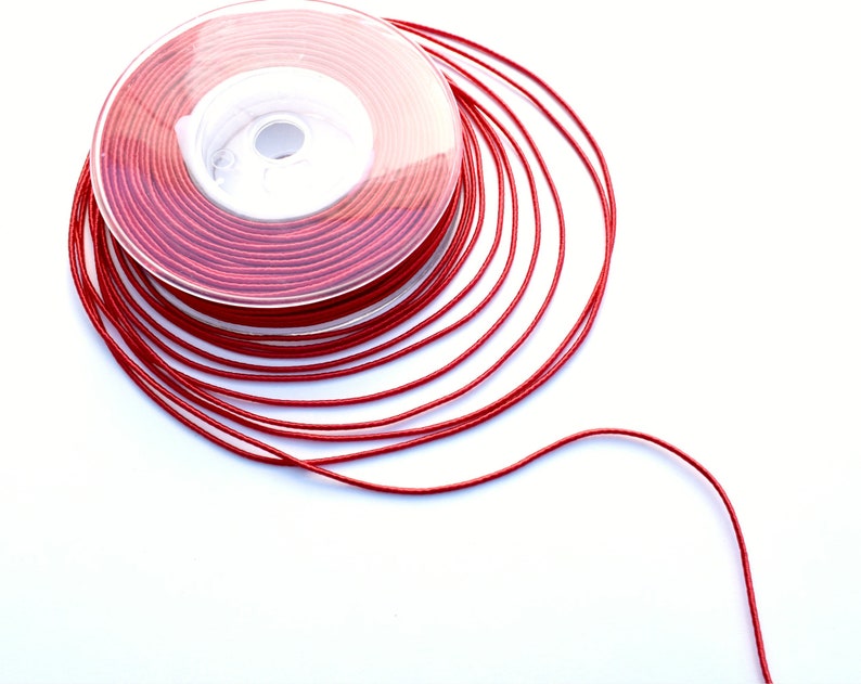 Fine Wrapped Silk Cord 1.5mm Red Satin Cord Red Silk Rope | Etsy