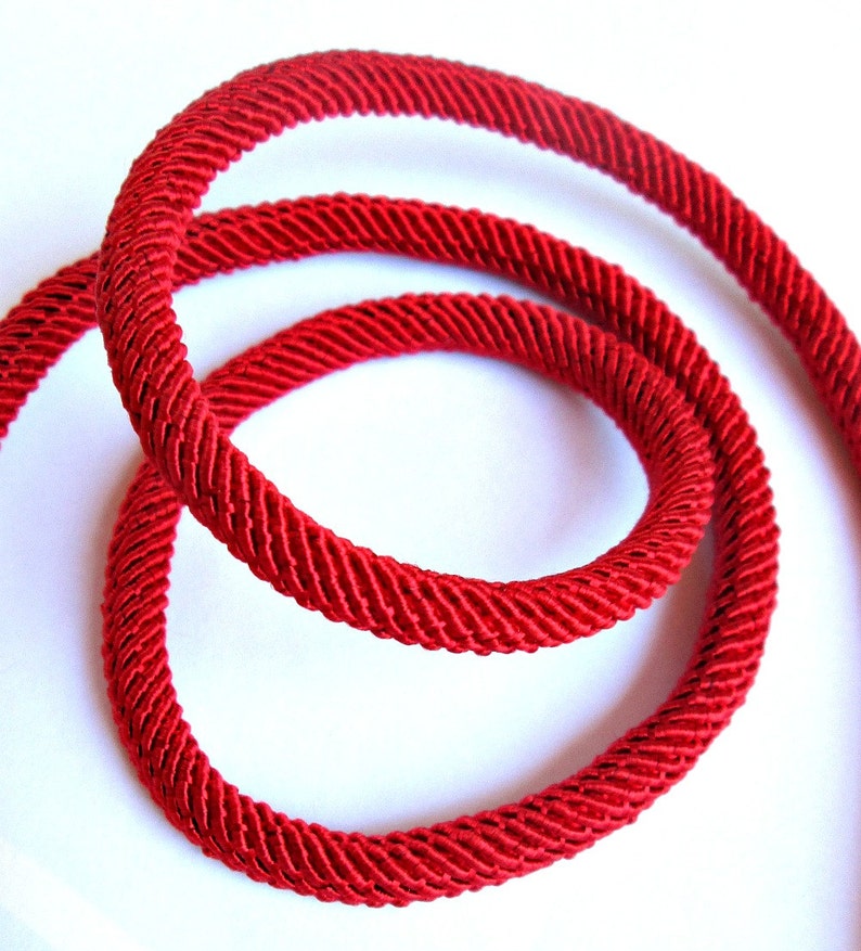 Rib silk cord 7mm red cord 1m | Etsy