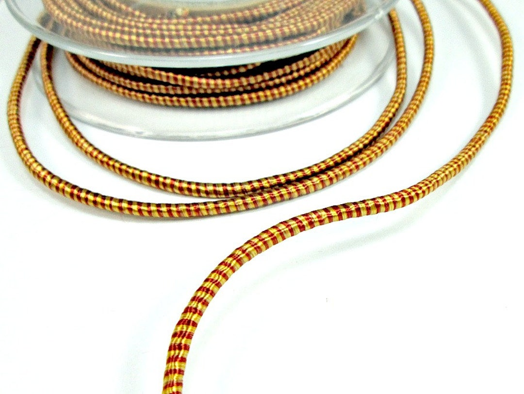 Orange Yellow Striped Cord, Striped Satin Cord, 3.5mm Silk Rope, 1m - Etsy