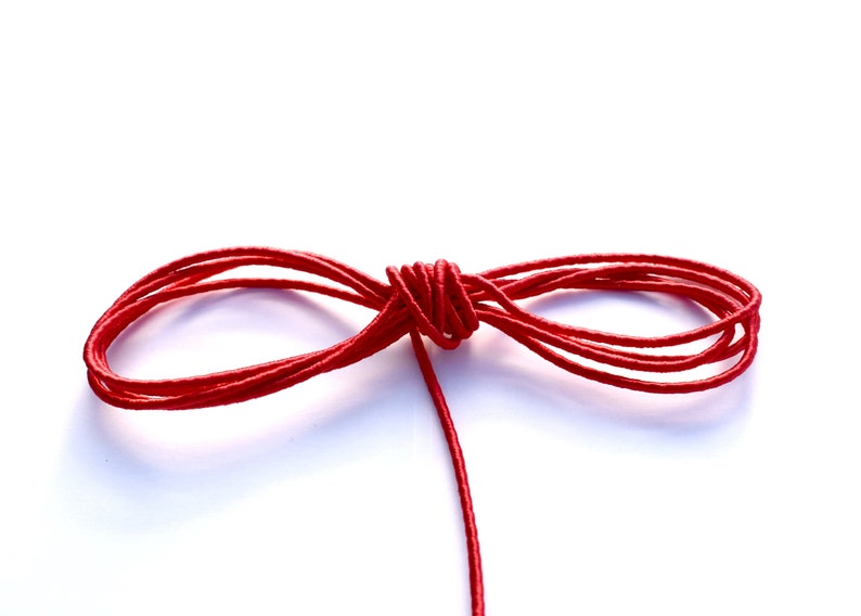 Fine Wrapped Silk Cord 1.5mm Red Satin Cord Red Silk Rope | Etsy