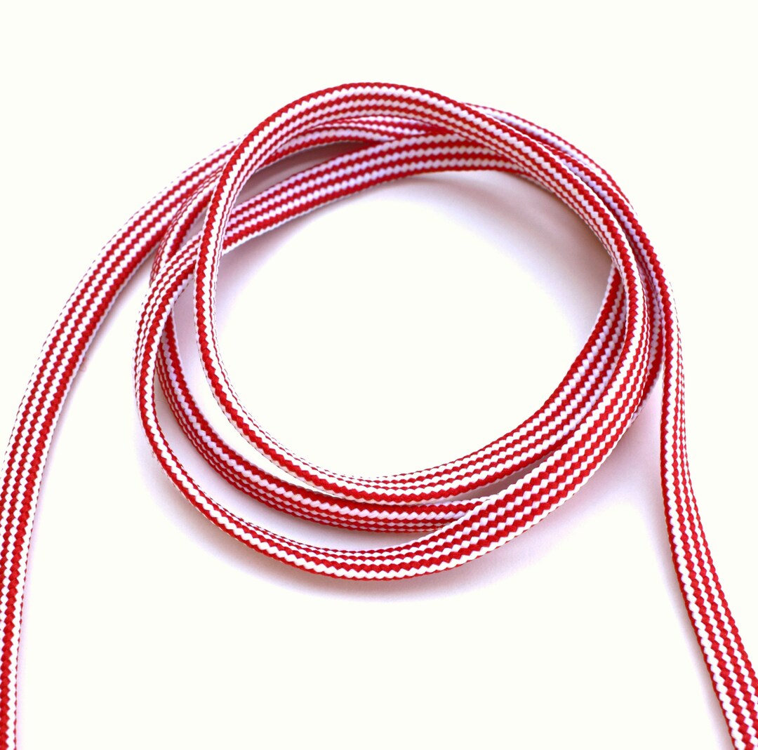 Woven Flat Cord Red / White Cord 6mm Colored Rope 3m - Etsy