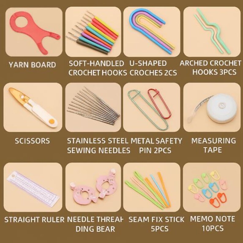 Beginner Crochet Kit With Yarn – Deluxe Knitting Set for Starters ...