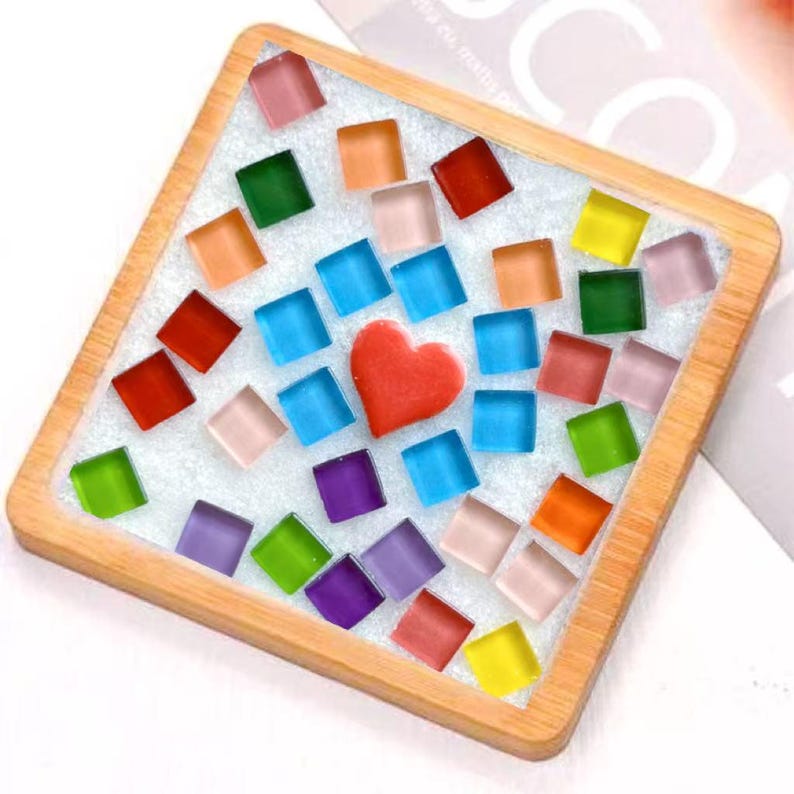 DIY Mosaic Coaster Kit - Bamboo Drink Coaster Craft for Adults and ...