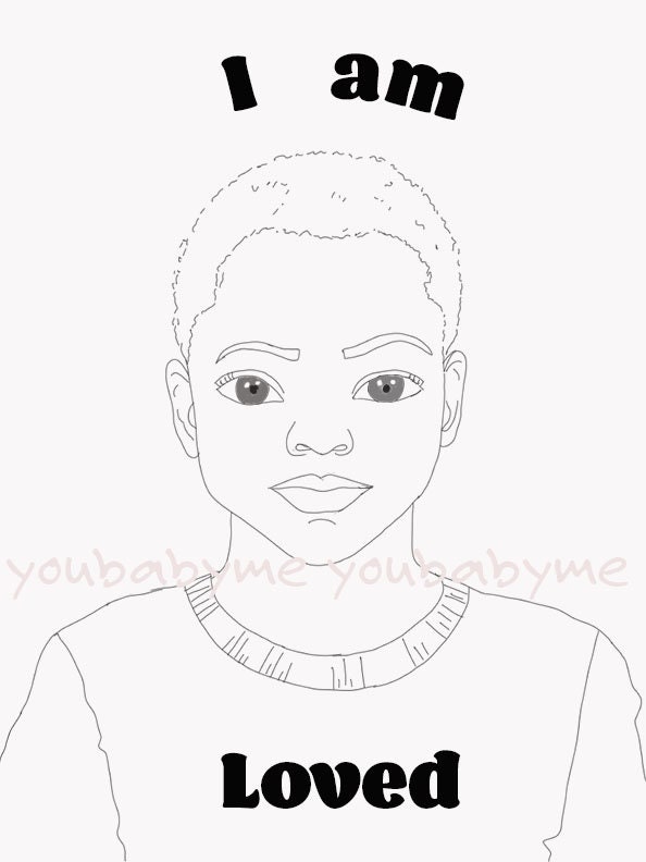 I Am Loved Coloring Page, Black Boy Coloring Page, Coloring Page ...