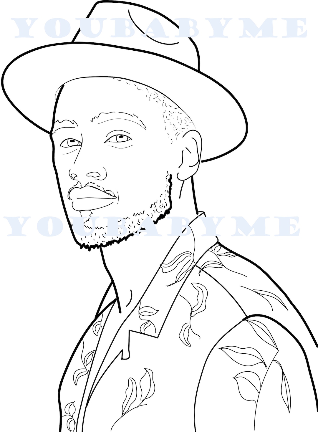 Young Man With Hat Coloring Page, Black Boy Coloring Page, Coloring ...