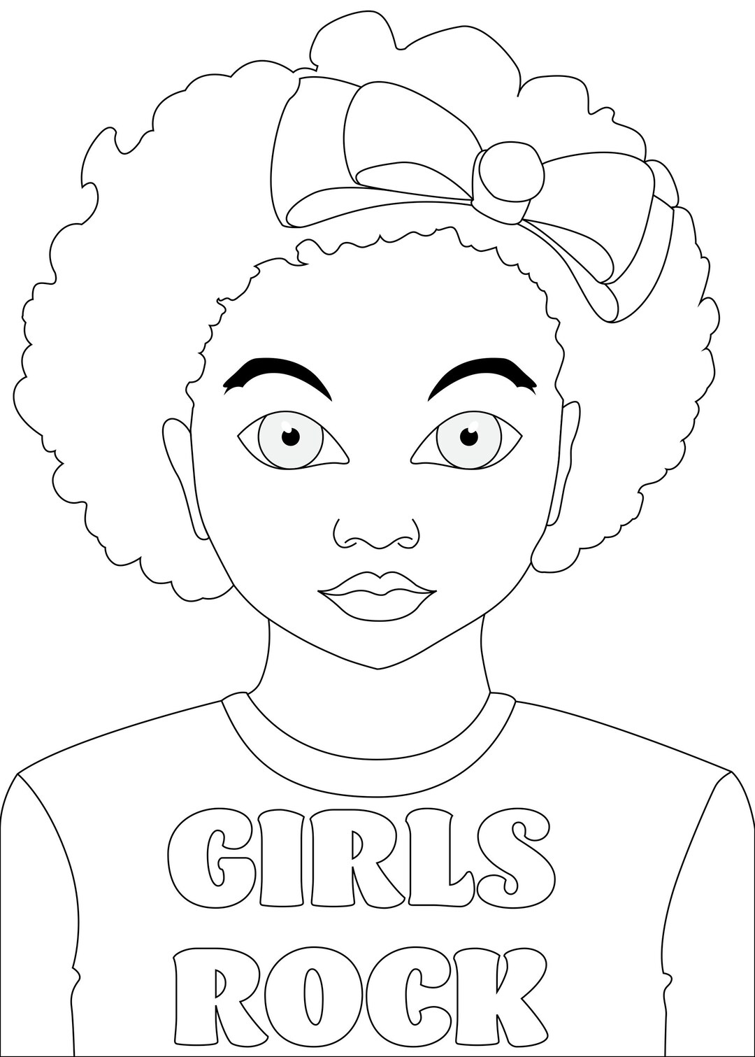 Girls With Bows Coloring Pages