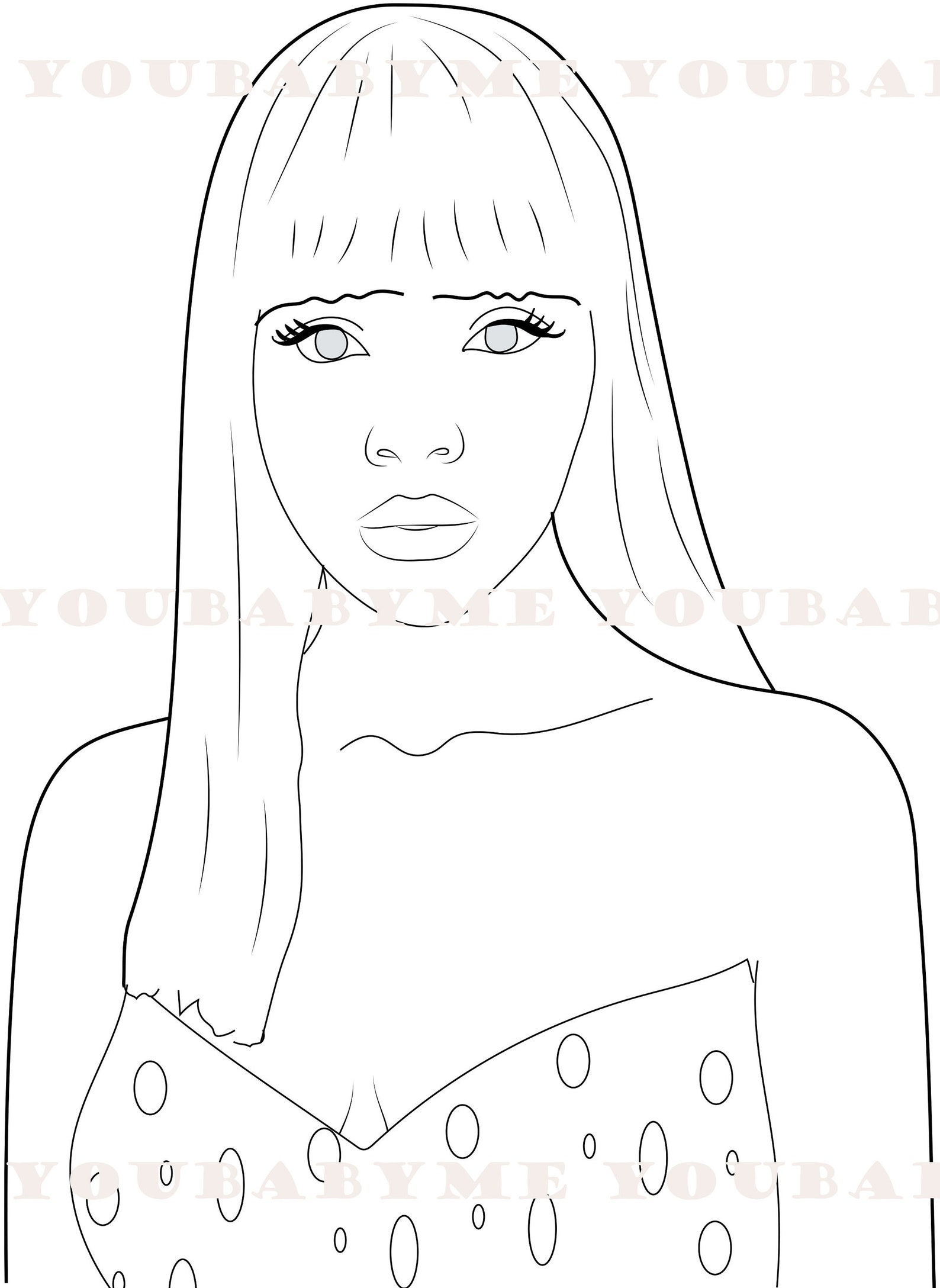 Bangs Coloring Page, Black Girl Coloring Page, African American ...