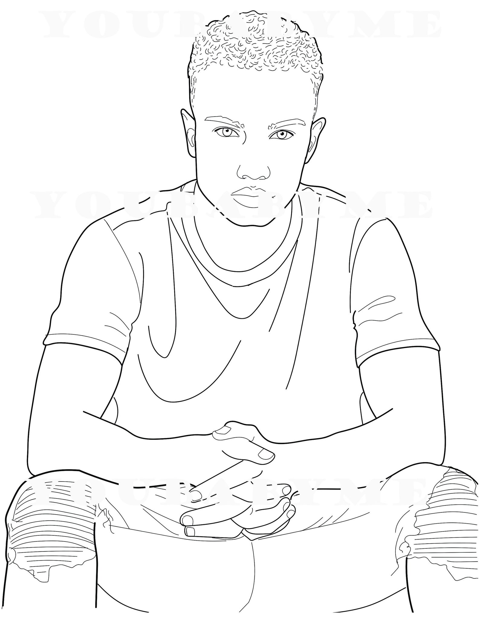 Young Man in Focus Coloring Page, Black Man Coloring Page, Coloring ...