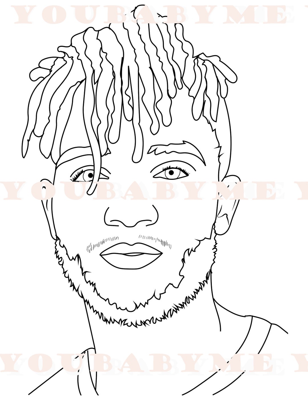 Young Man With Dreads Coloring Page, Black Boy Coloring Page, Coloring ...