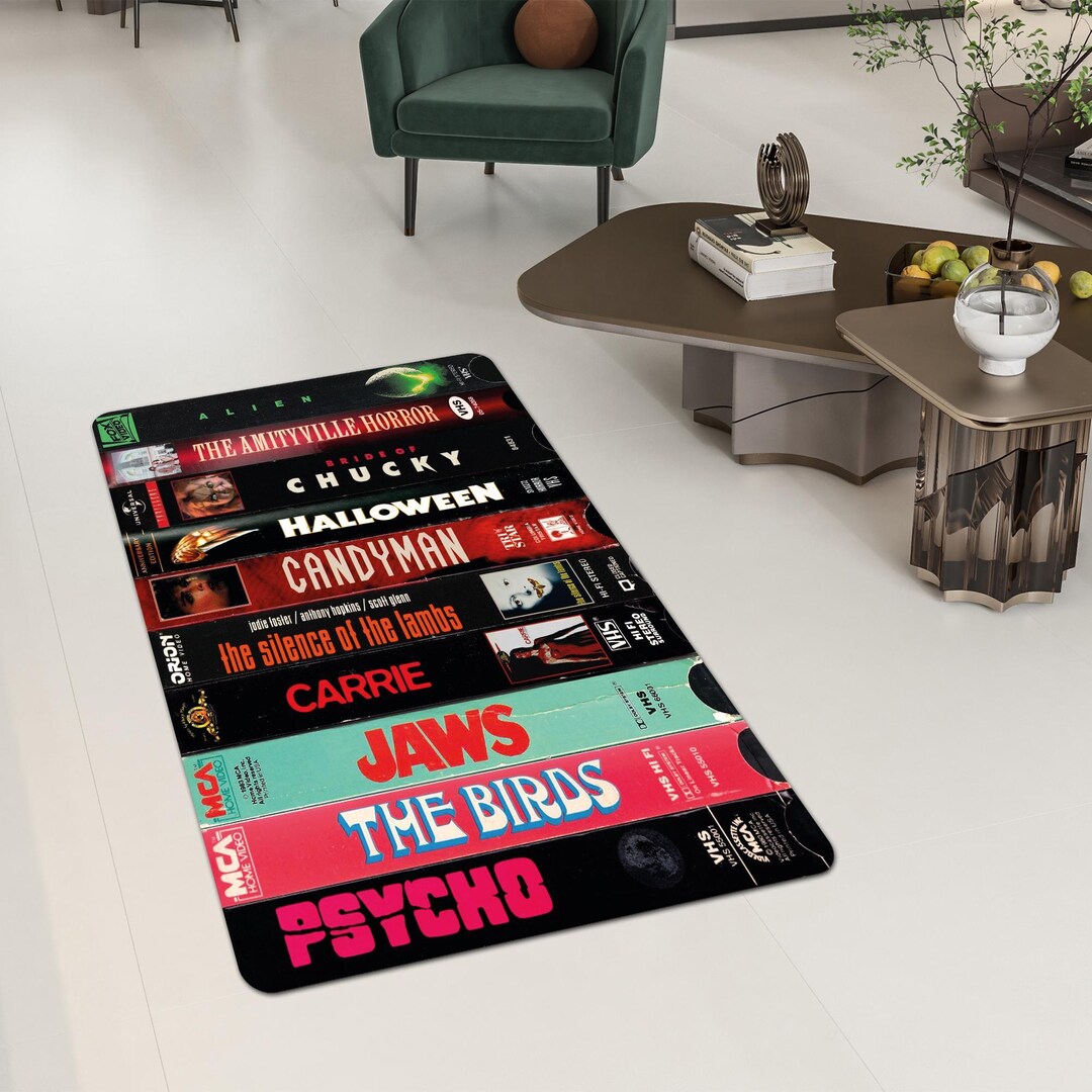 Horror Movie Rug Custom, Cinema Room Rug, Custom Movie Rug for Living ...