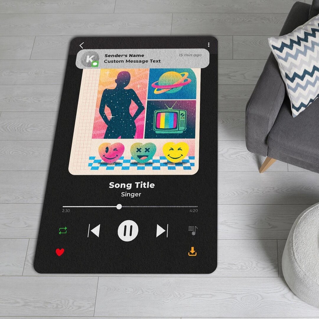 Custom Album Cover Rug, Music Album Rug, Music Runner Rugs, Music Area ...