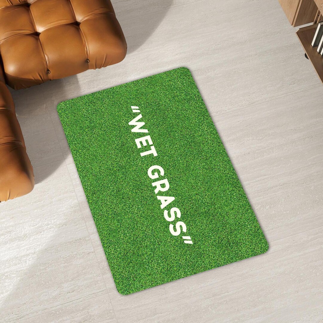 Wet Grass Rug, Grass Area Rug for Office Space, Green Grass Rug for ...