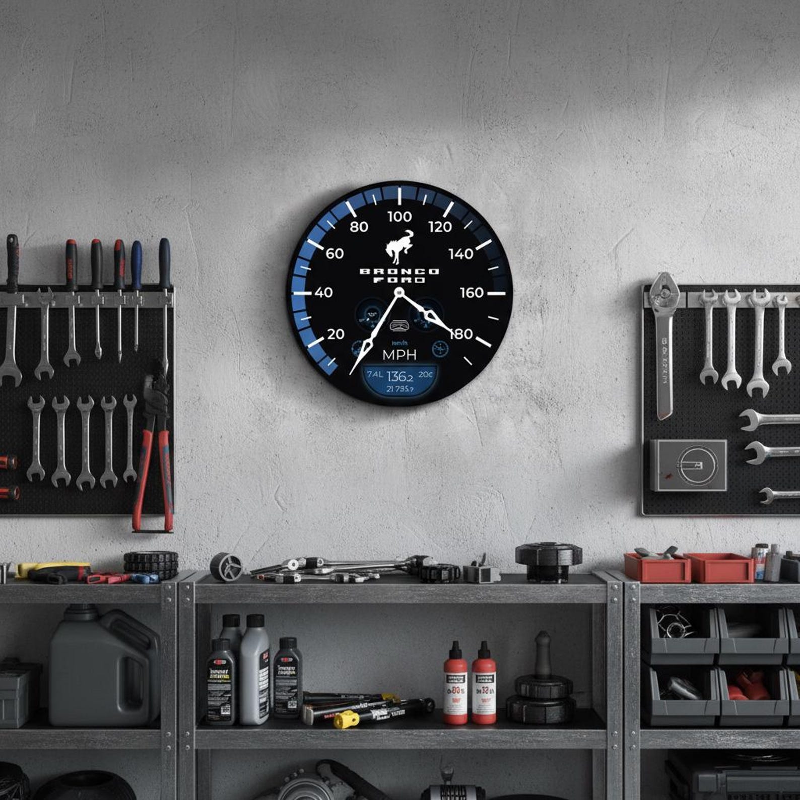 Ford Bronco Clock, Ford Wall Clock, Speedometer Wall Clock, Car ...