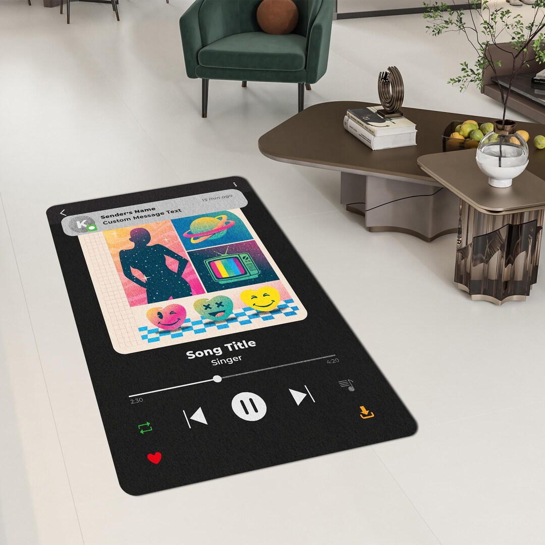 Album Cover Rug Customizable, Personalized Music Streaming Rug, Music ...
