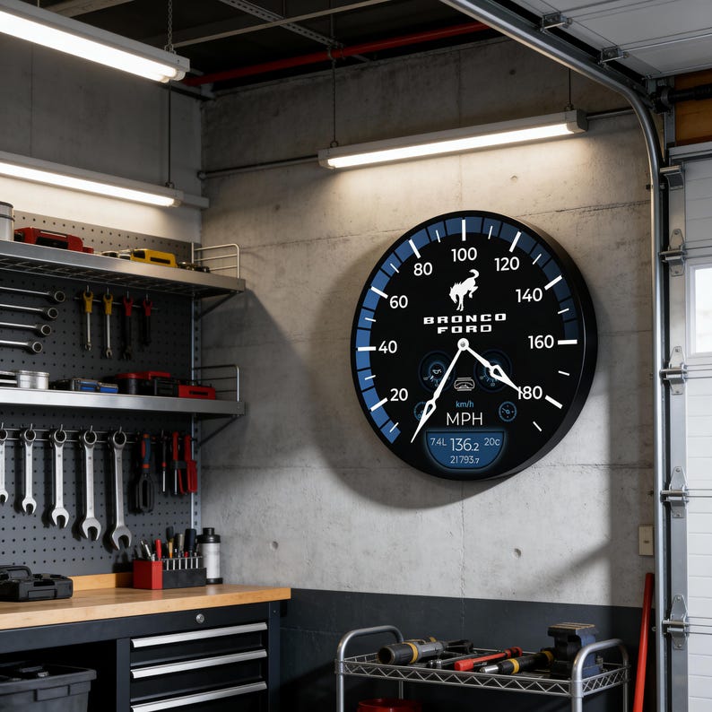 Ford Bronco Clock, Ford Wall Clock, Speedometer Wall Clock, Car ...