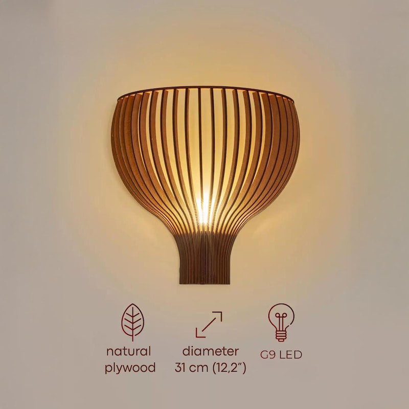 Wood Sconce Light - Etsy